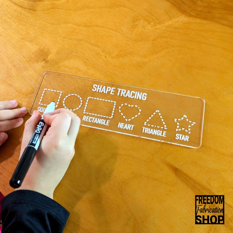 Shape Tracing | Dry Erase Learning Board | Reusable Educational Toy - Etsy