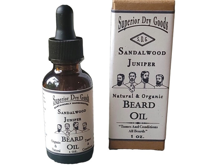 Sandalwood Juniper Natural Beard Oil | Handcrafted | Premium Essential ...