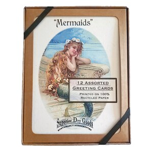 100% Recycled mermaids Note Cards Set of 12 - Etsy