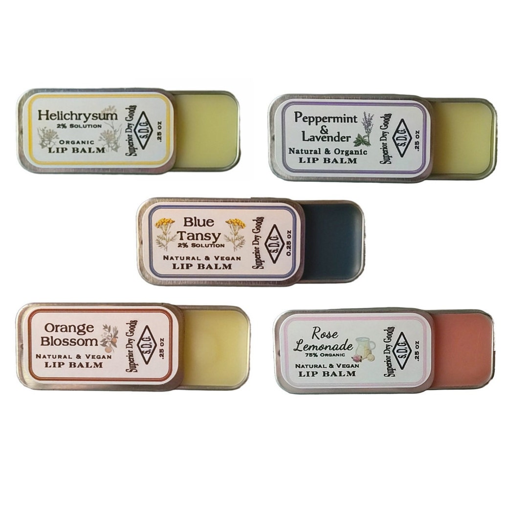 Classic Collection 5 Lip Balms in Slider Tins | 0.3 Ounce | All Natural ...