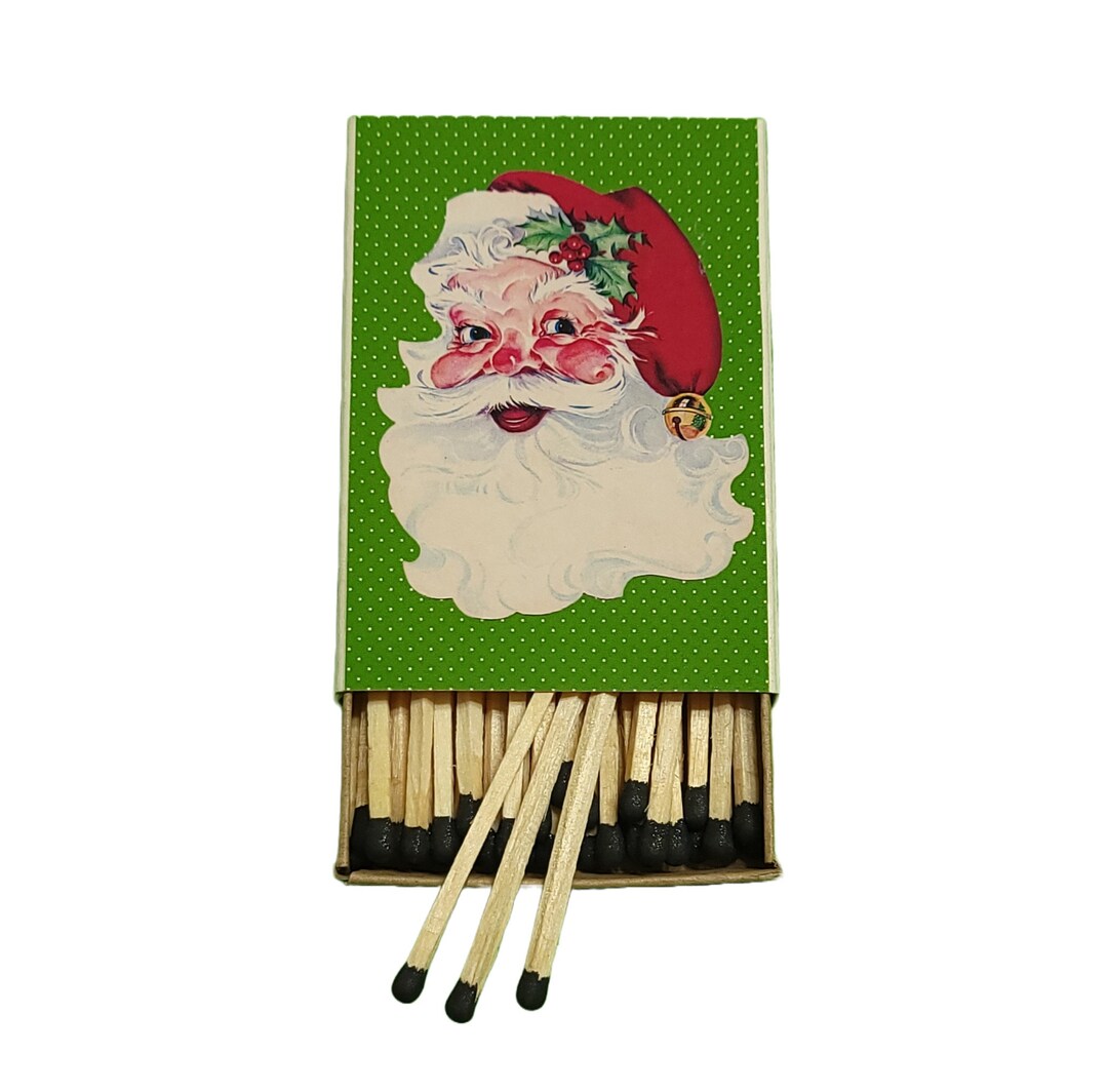 Retro Santa Handmade Matchbox | 1950s Holiday Art | Recycled Materials ...