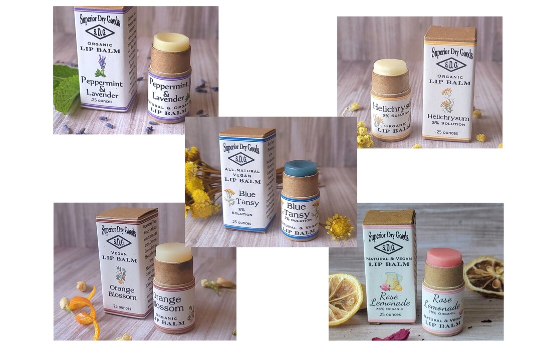 5 Lip Balm Set | All Natural | 0.3 Ounce | Luxury | Ultra Moisturizing ...