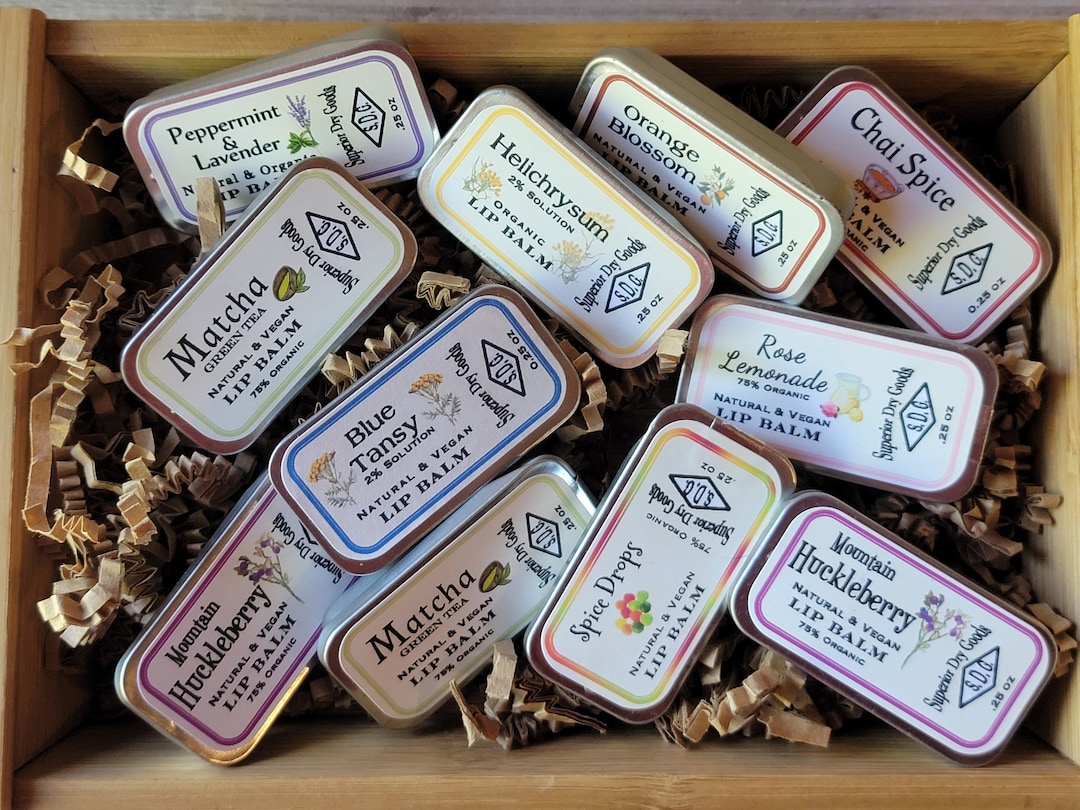 Botanical Lip Balm Slider Tins | 10 Flavors | All Natural | Zero Waste ...