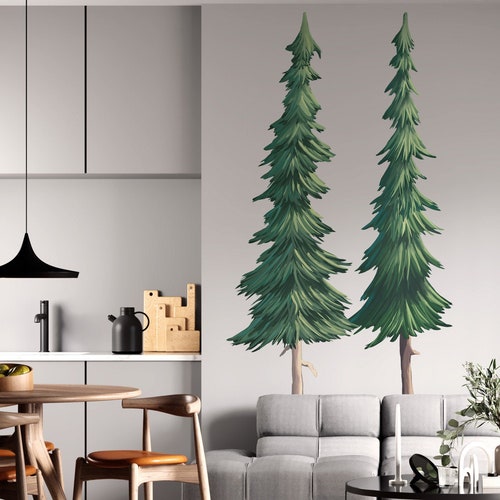 Large Pine Trees Wall Stickers Wall Decals Giant Tree Wall - Etsy