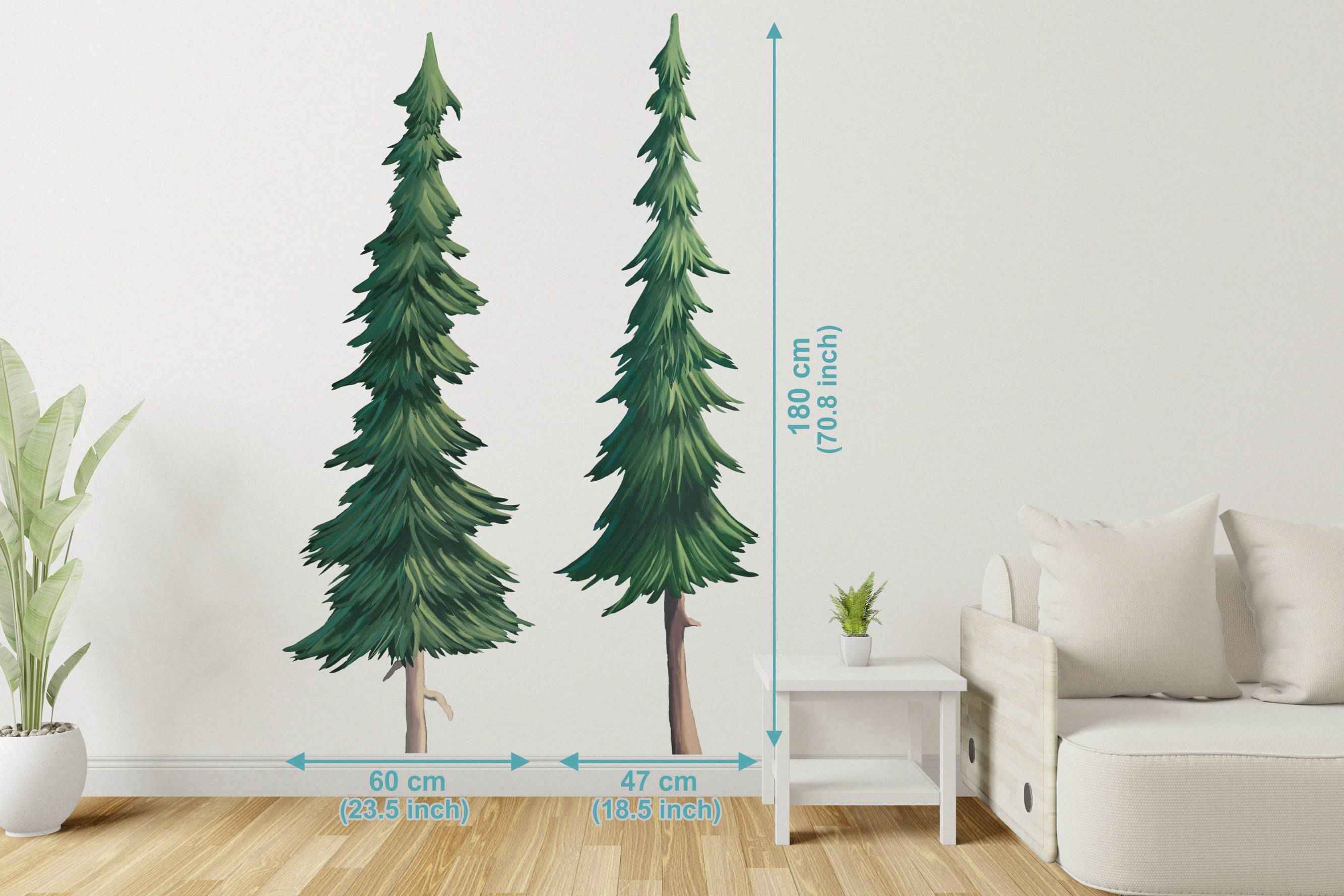 Giant Pine Trees Wall Stickers Large Tree Wall Stickers - Etsy