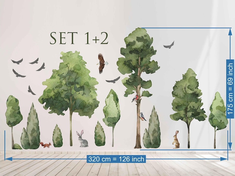 XXL Sticker Set Forest Trees Wall Sticker for Children's Room Big Set ...