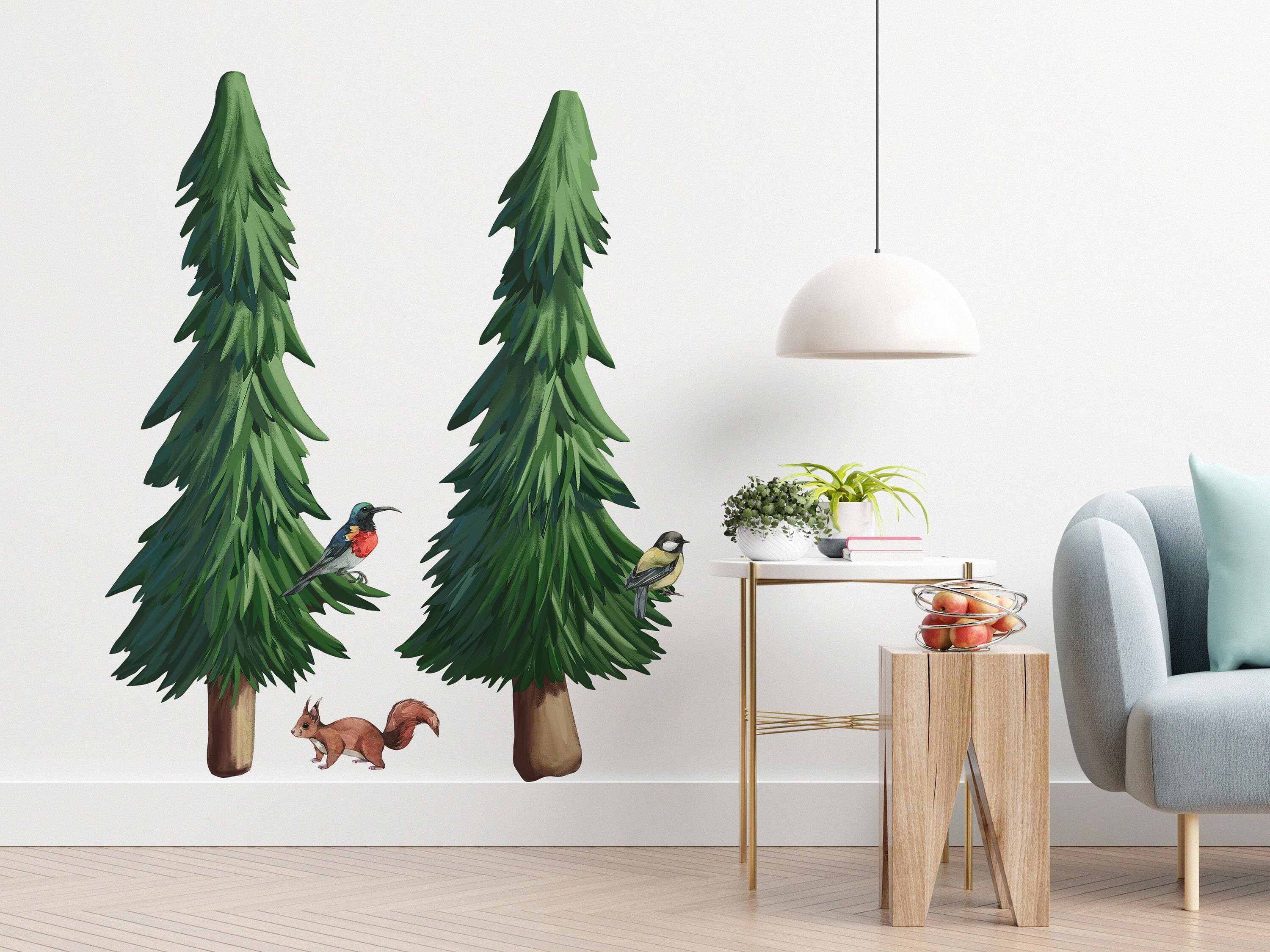 Large Pine Trees Wall Decal Large Tree Wall Stickers Forest - Etsy