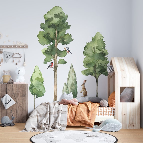 Big Trees Wall Stickers Animals Large Tree Wall Stickers - Etsy