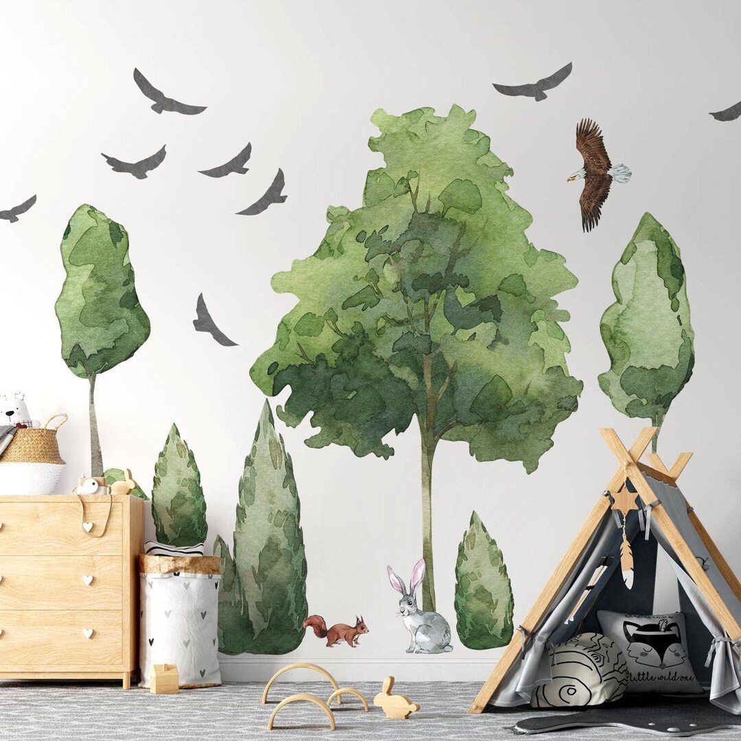 XXL Wall Sticker Set Forest Trees for Children's Rooms Large Trees Wall ...