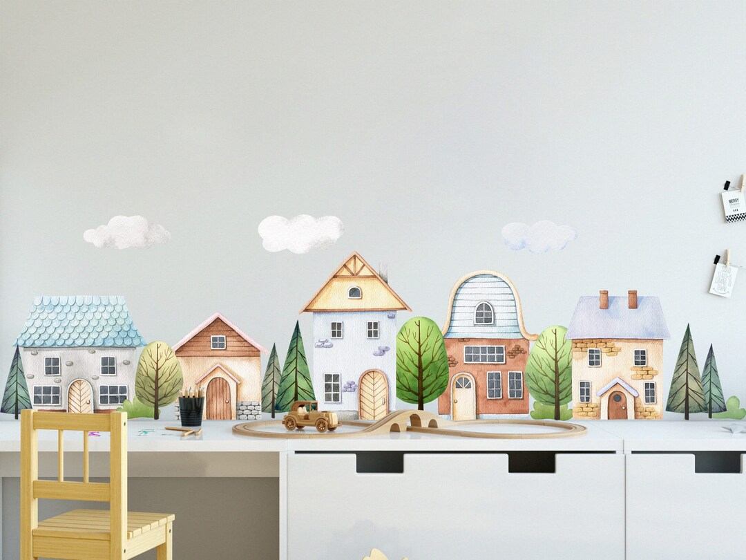 Wall Stickers for Kids Colorful City - Etsy