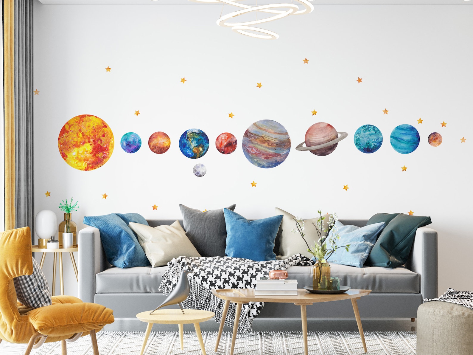 Solar System Large Wall Stickers for Kids Planets Space - Etsy