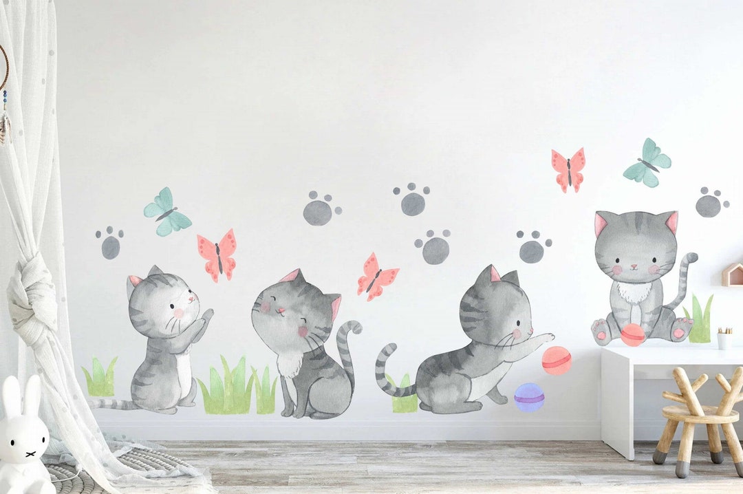 Wall Sticker Cats Children's Room Girls Wall Sticker Sticker Cat ...
