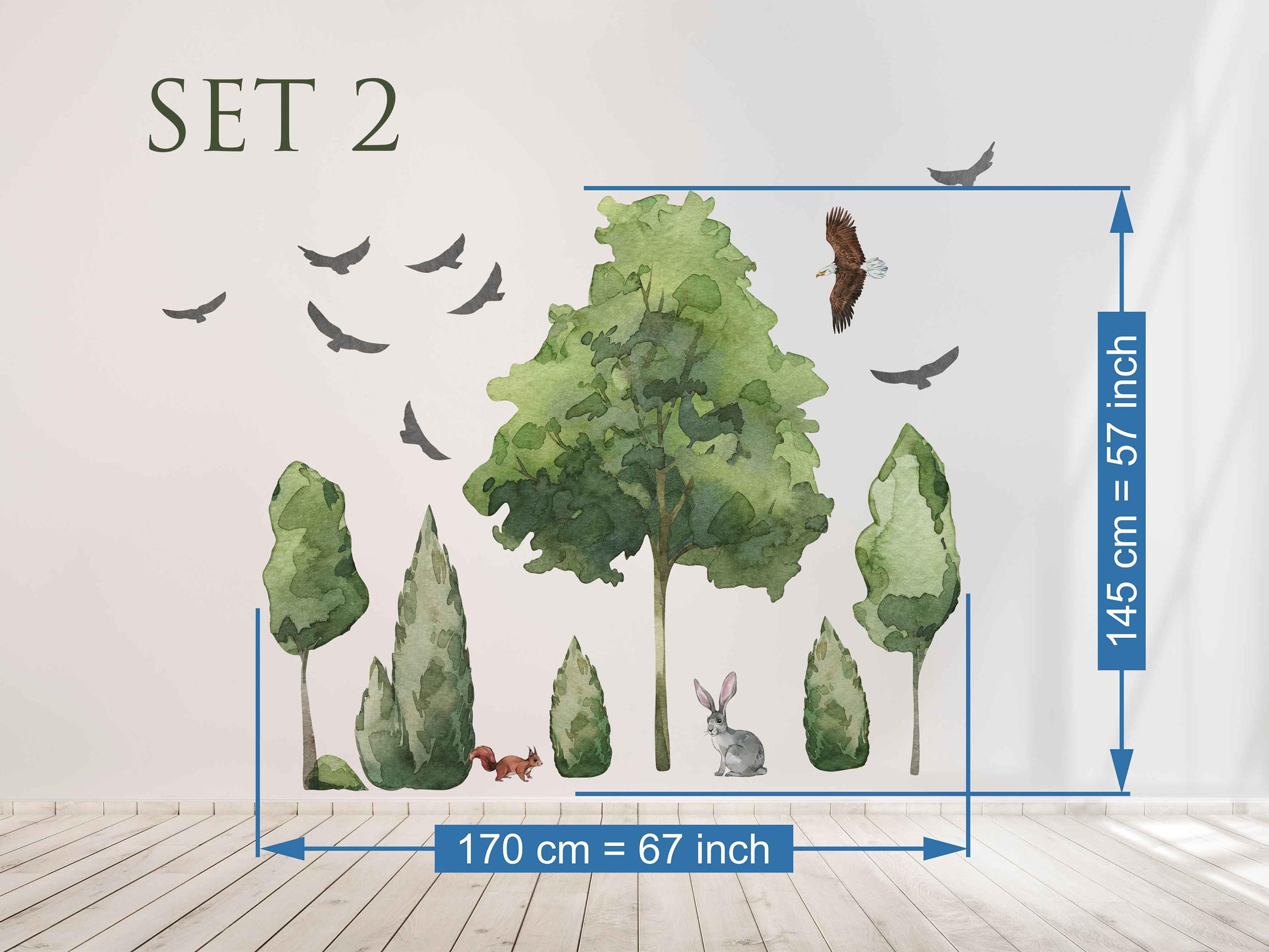 XXL Sticker Set Forest Trees Wall Sticker for Children's Room Big Set ...