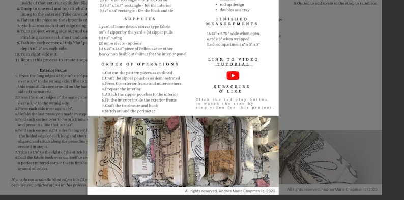 Trinity Tie up Three Compartment Zipper Roll up Organizer - Etsy