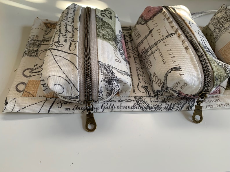 Trinity Tie up Three Compartment Zipper Roll up Organizer - Etsy