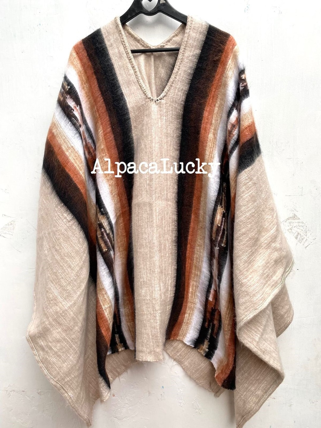 Light Beige Alpaca Poncho for Men and Woman, Alpaca Poncho, Poncho ...