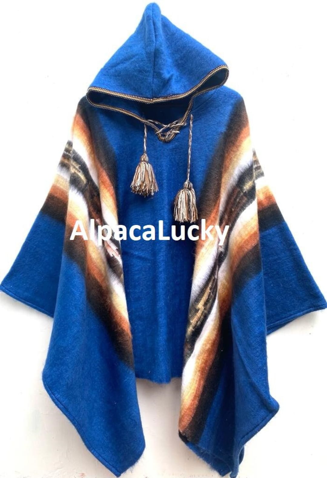 Blue Alpaca Poncho for Men and Woman, Alpaca Poncho, Poncho Alpaca Wool ...