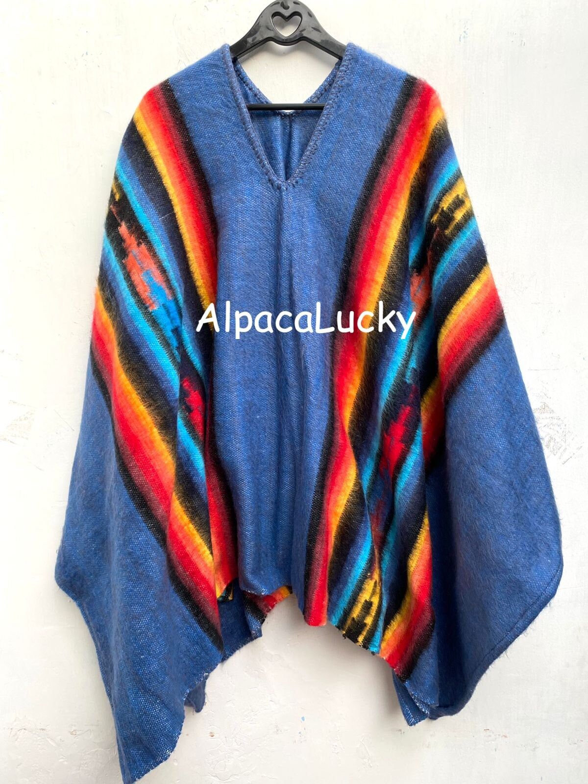 Rainbow Beige Alpaca Poncho For Men And Woman Alpaca Poncho Poncho
