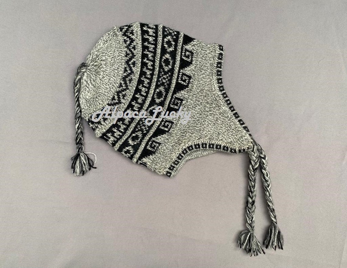 Hash Blue Unisex Peruvian Alpaca Hat Chullo With Earflaps 100% Lining ...