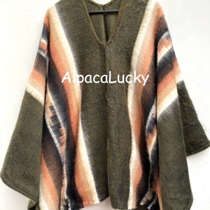 Green Military Alpaca Poncho for Men and Woman, Alpaca Poncho, Poncho ...