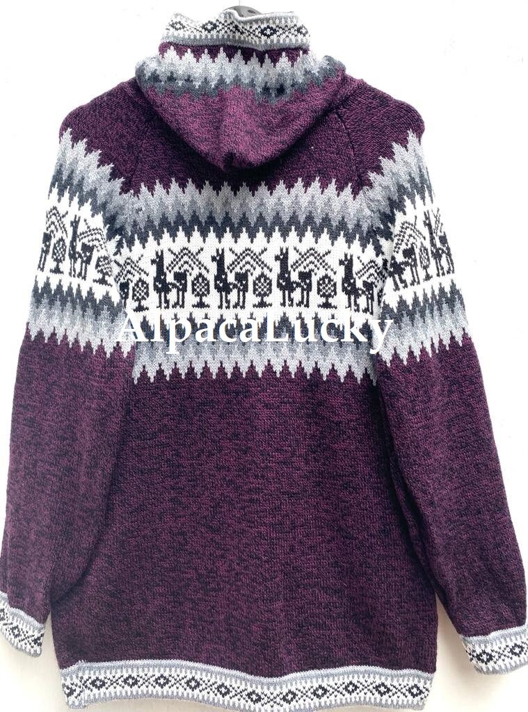 Hashed Purple Alpaca Sweater, Peruvian Sweater, Unisex Sweater ...