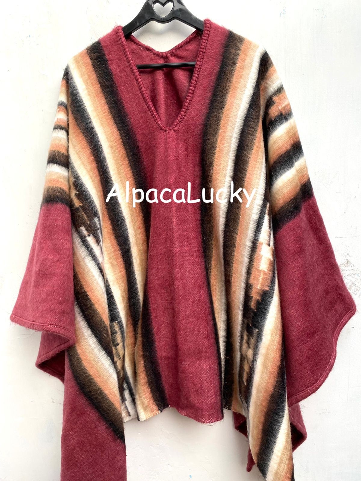 White Alpaca Poncho for Men and Woman, Alpaca Poncho, Poncho Alpaca ...