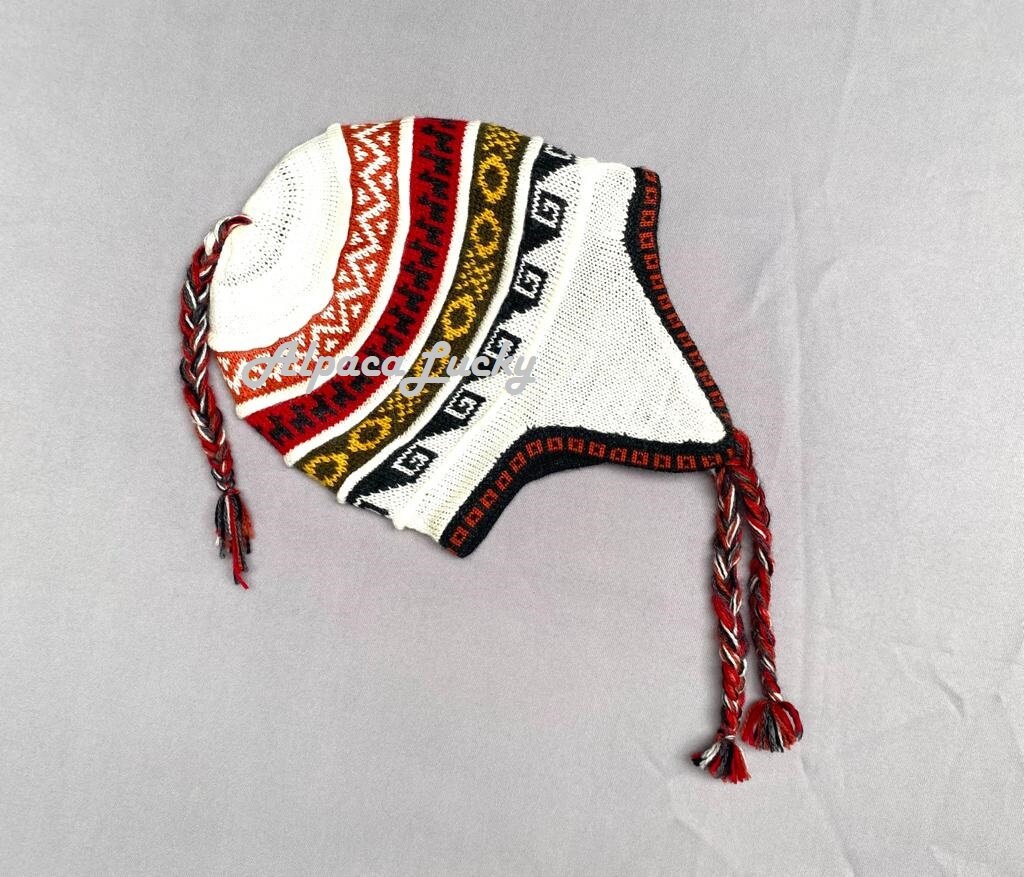 Hash Blue Unisex Peruvian Alpaca Hat Chullo With Earflaps 100% Lining ...