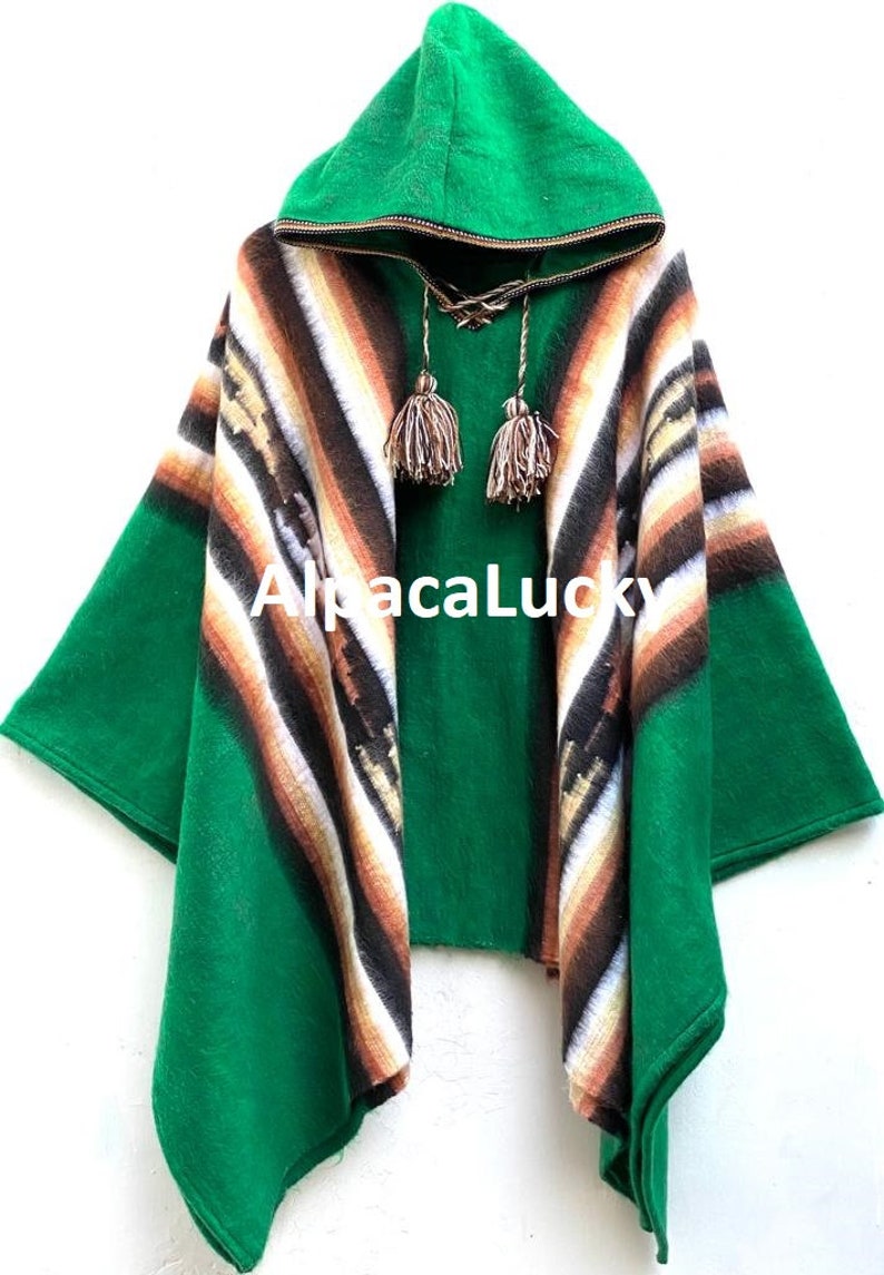 Green Military Alpaca Poncho for Men and Woman, Alpaca Poncho, Poncho ...