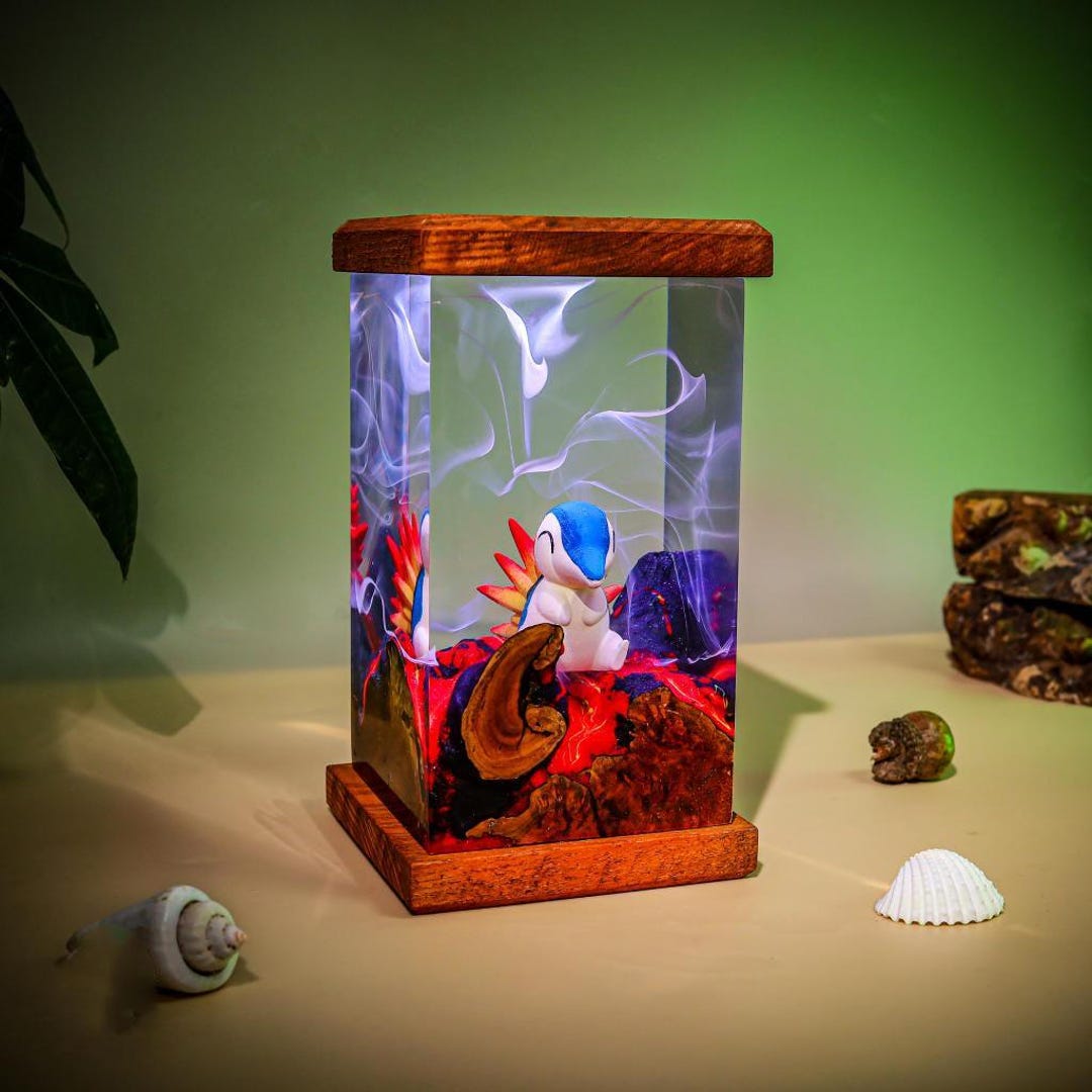 Cyndaquil Pokémon Resin Lamp, LED Anime Night Light, Bedroom Ambient ...