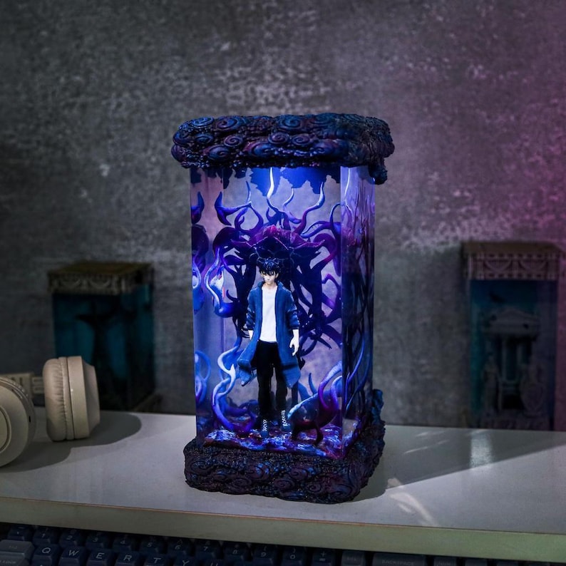 Sung Jin-woo Solo Leveling Lamp V2, Anime Figure Resin Art Night Light ...