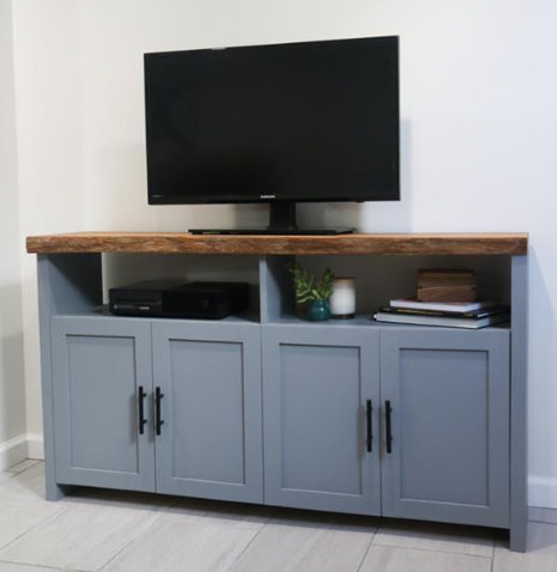 Live Edge TV Console Downloadable Plans. Nature-inspired Elegance ...