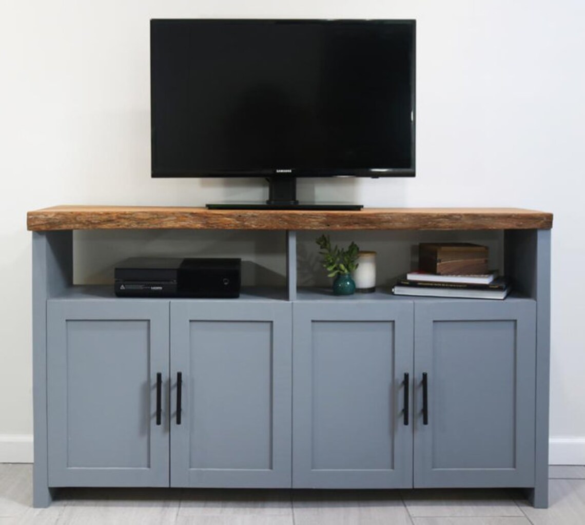 Live Edge TV Console Downloadable Plans. Nature-inspired Elegance ...