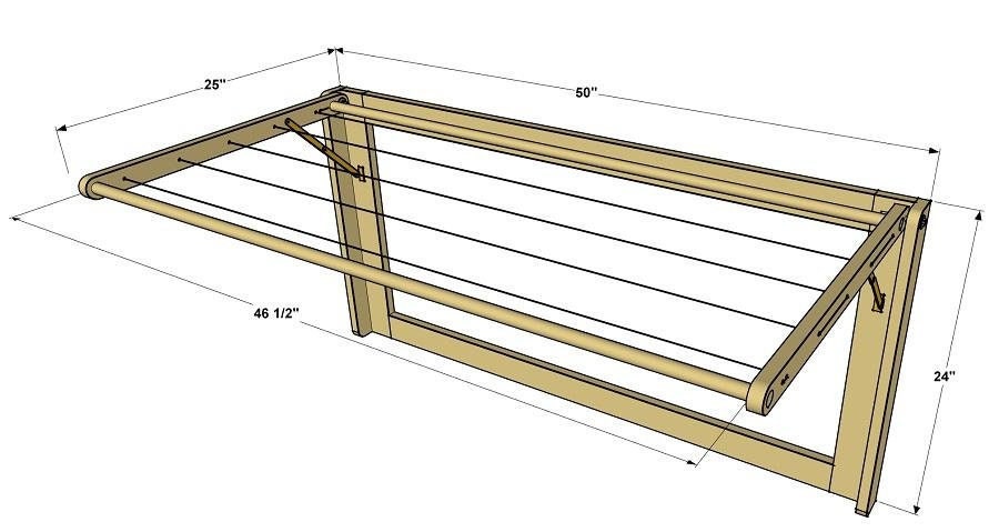 Fold Down Laundry Drying Rack Digital Woodworking Plans: Upgrade Your ...