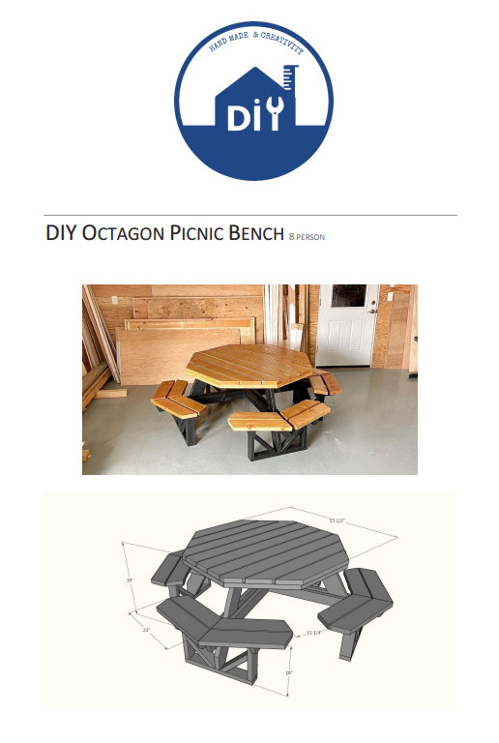 DIY Octagon Picnic Bench. Revamp Outdoor Gatherings: Comprehensive ...
