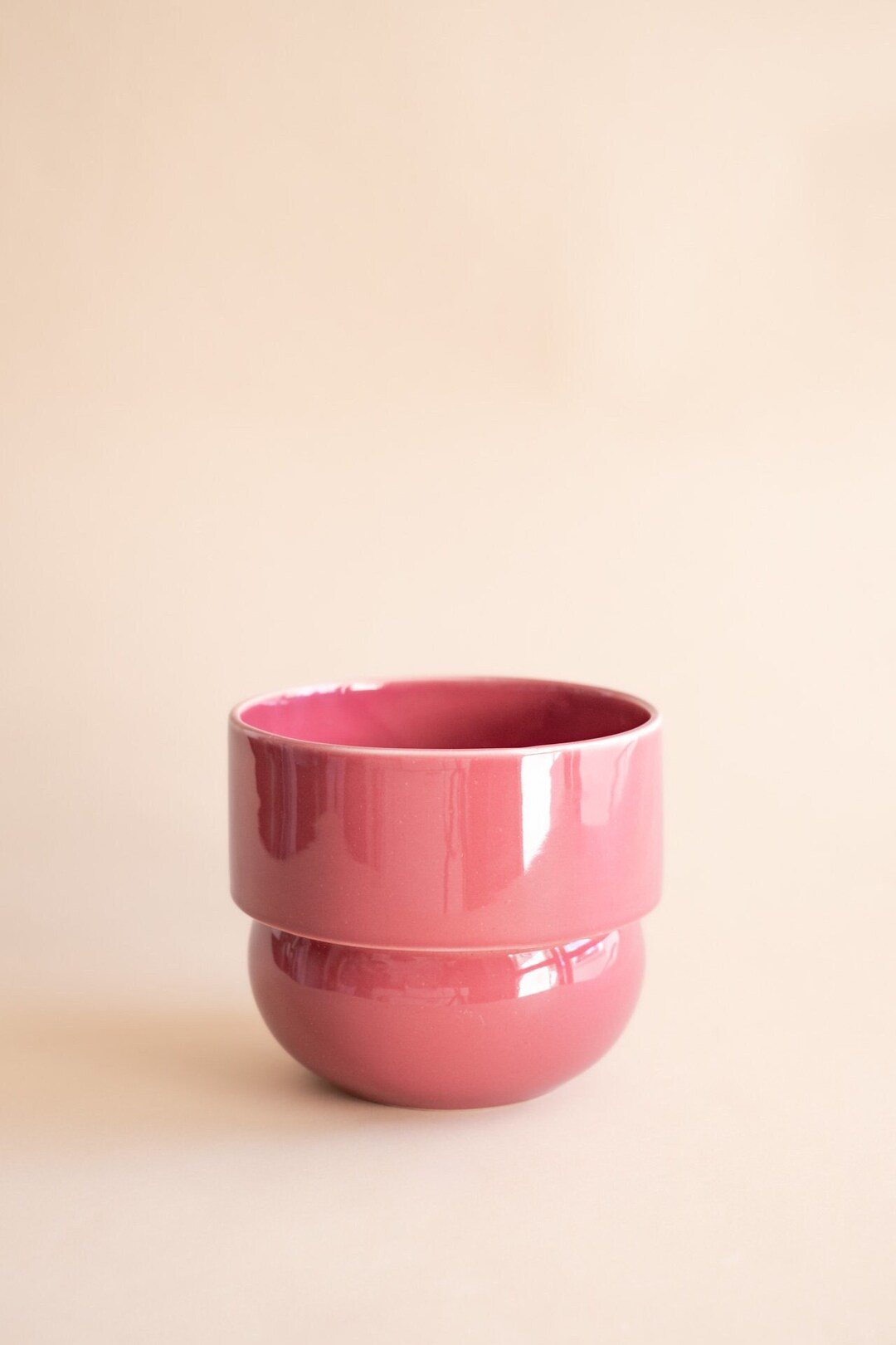Dark Pink Large Planter, Plants Stand, Cute Planter, Pottery Planter ...