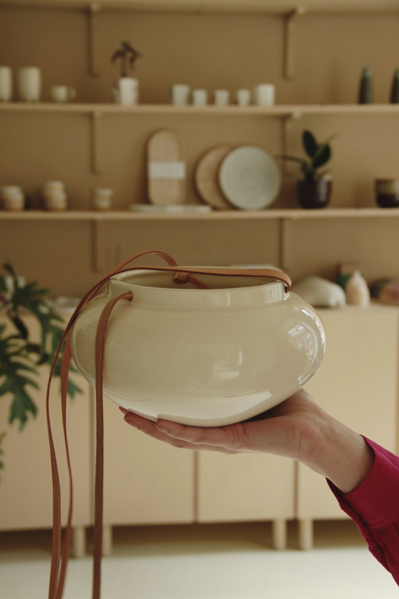 Hanging Flower Pot Ceramic Hanging Planter Brass - Etsy