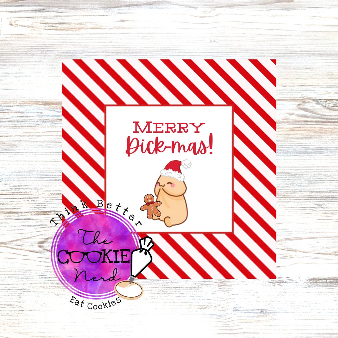 Merry Dickmas Printable 2" Square or Round Gift Tag - Etsy