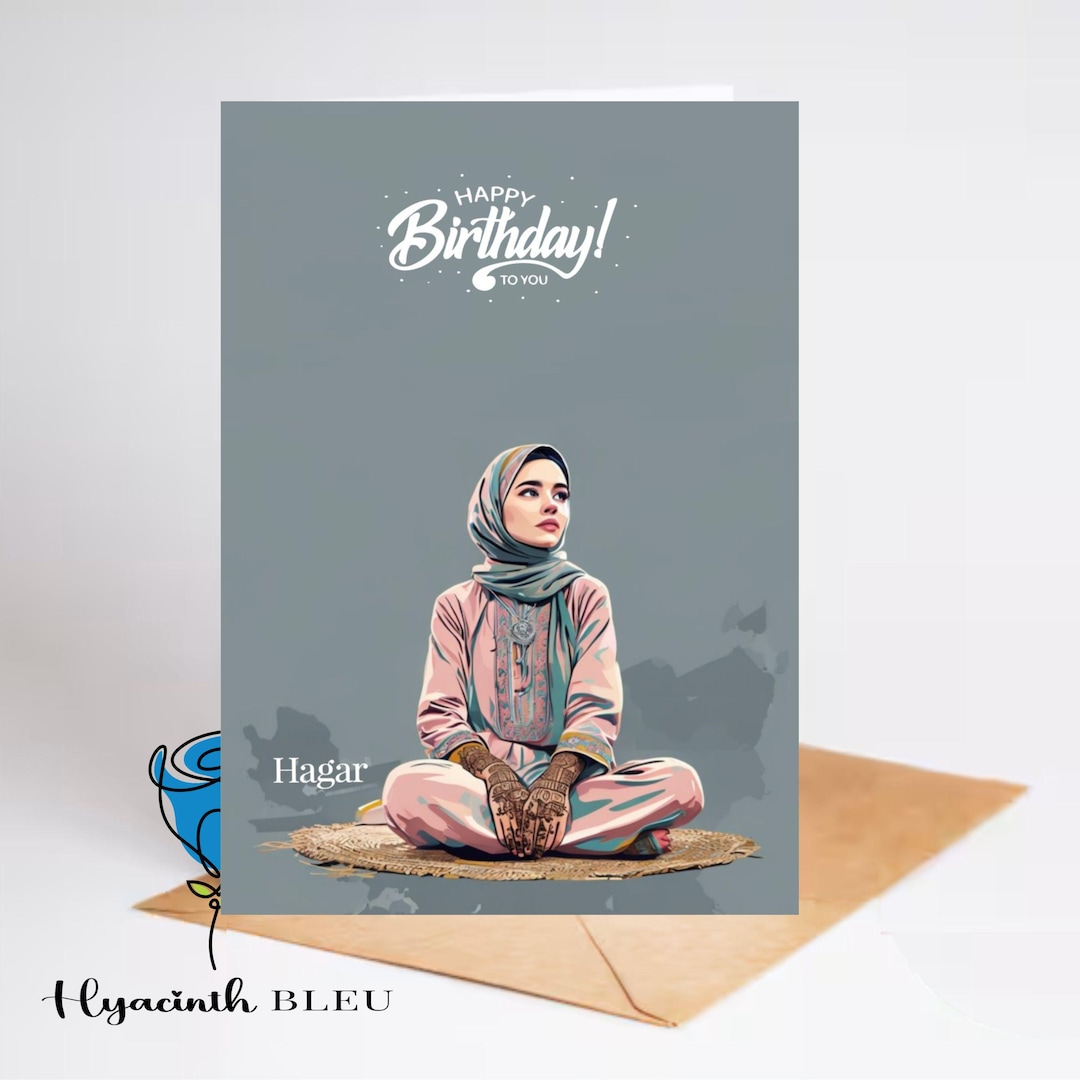 Personalized Muslim Woman Birthday Card: Islamic Friend, Eid Card - Etsy