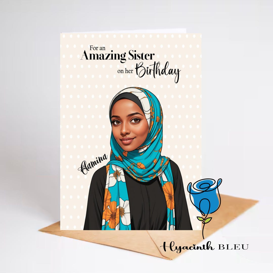 Somalian Woman Birthday Card: Muslim Sister Gift - Etsy UK