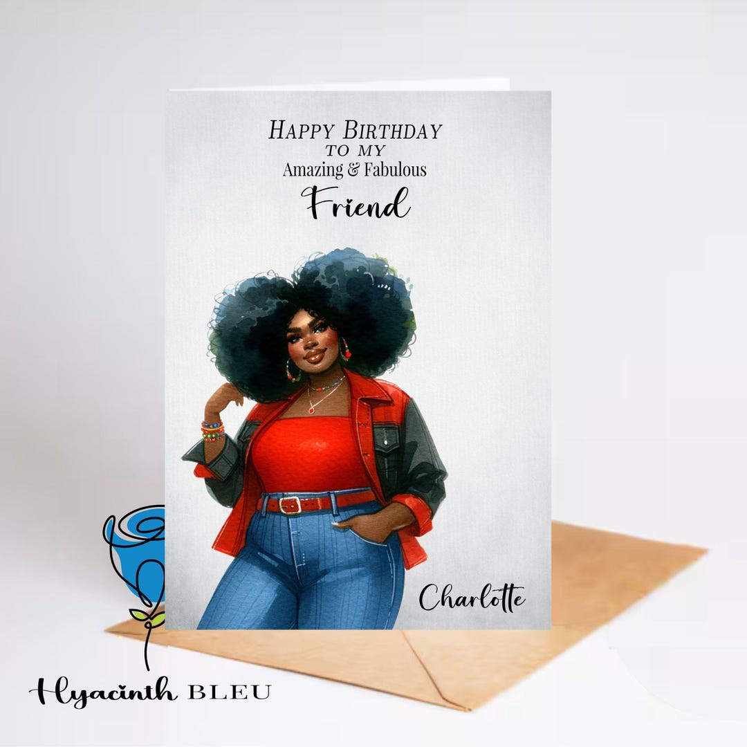 Dear Friend Birthday Card, Melanin Cards, Black Friend Cards, Black ...