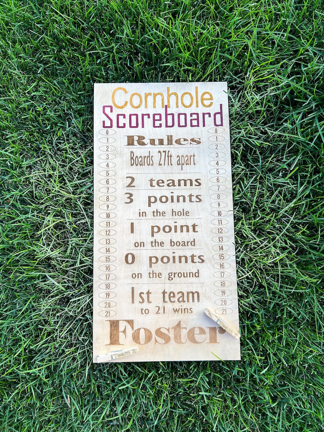 Personalized Cornhole Score Board and Rules SVG, Laser Cut Game Board ...