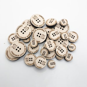 Wooden Buttons SVG, Handmade With Love Laser Cut Files, Knitting Button ...