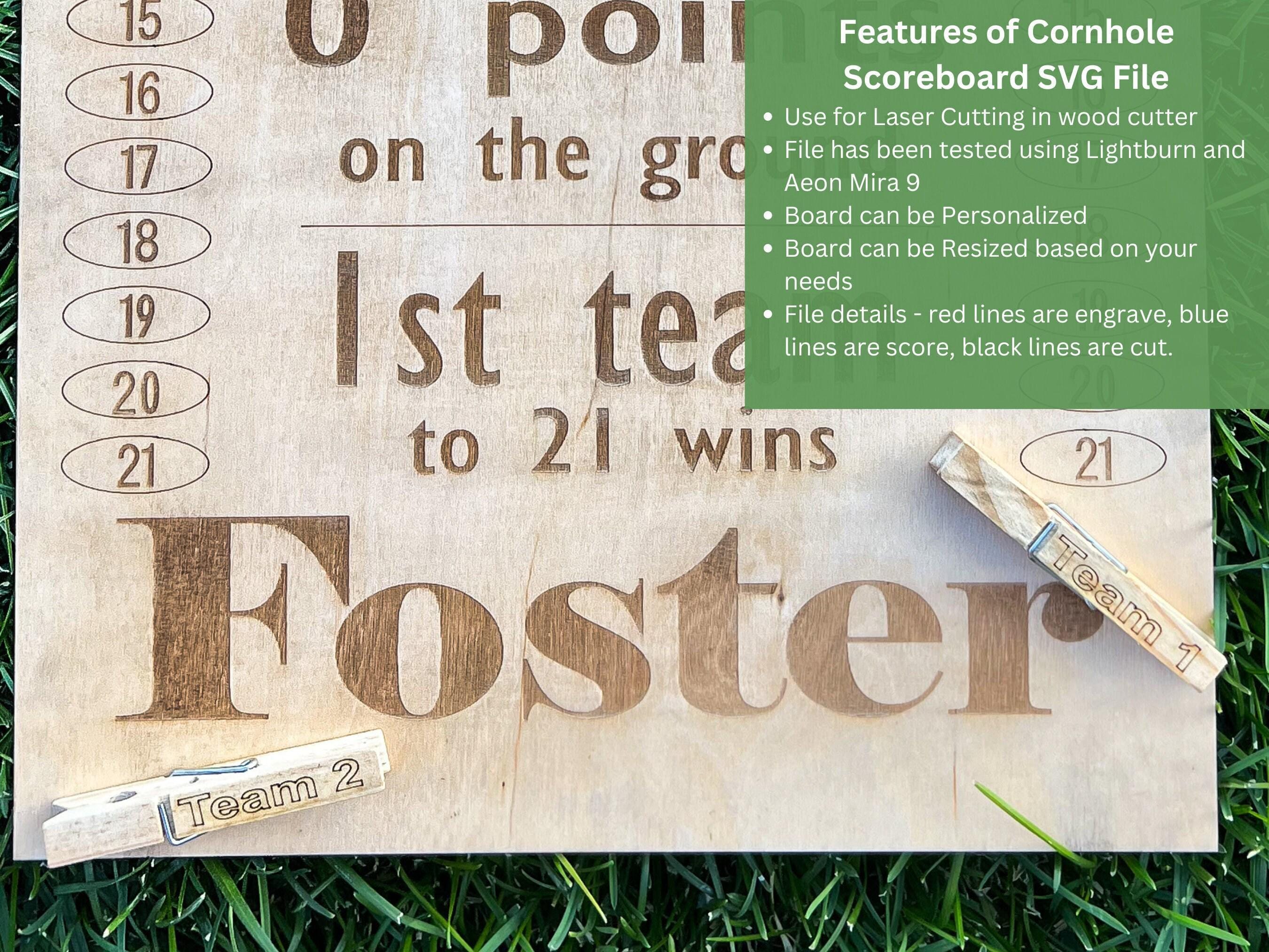 Cornhole Scoreboard Laser Cut SVG File, Game SVG, Corn Hole Rule Laser ...