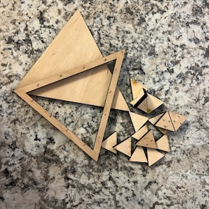 Triangle Puzzles for Adults SVG, Wooden Brain Teaser Desk Toys Laser ...