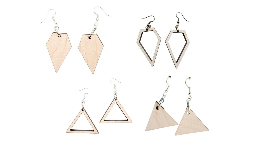 Lasercut Earrings Triangle SVG, Wood Earring SVG - Etsy