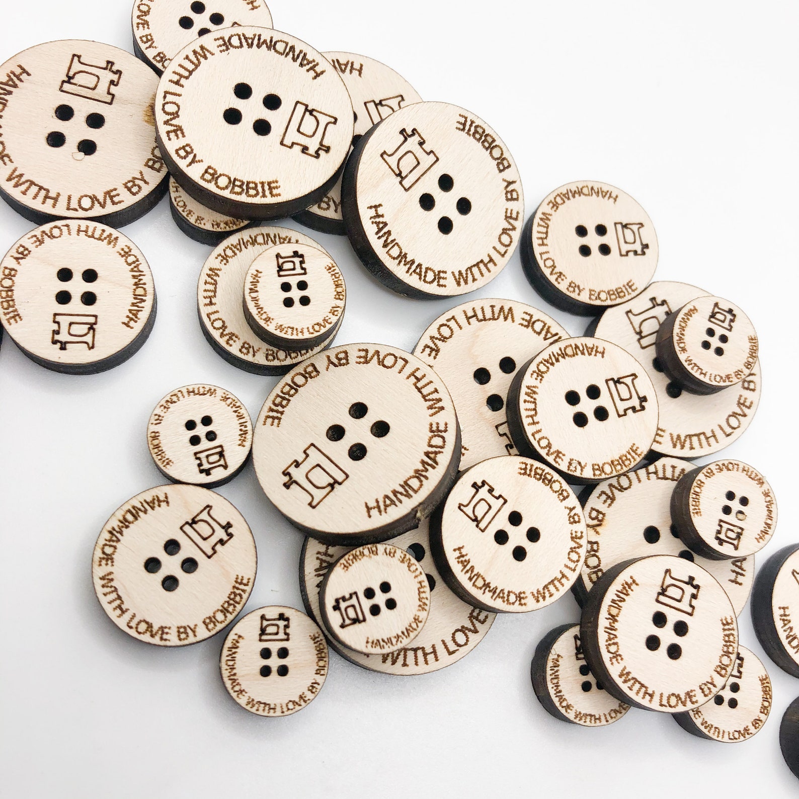 Wooden Buttons SVG Handmade With Love Laser Cut Files - Etsy