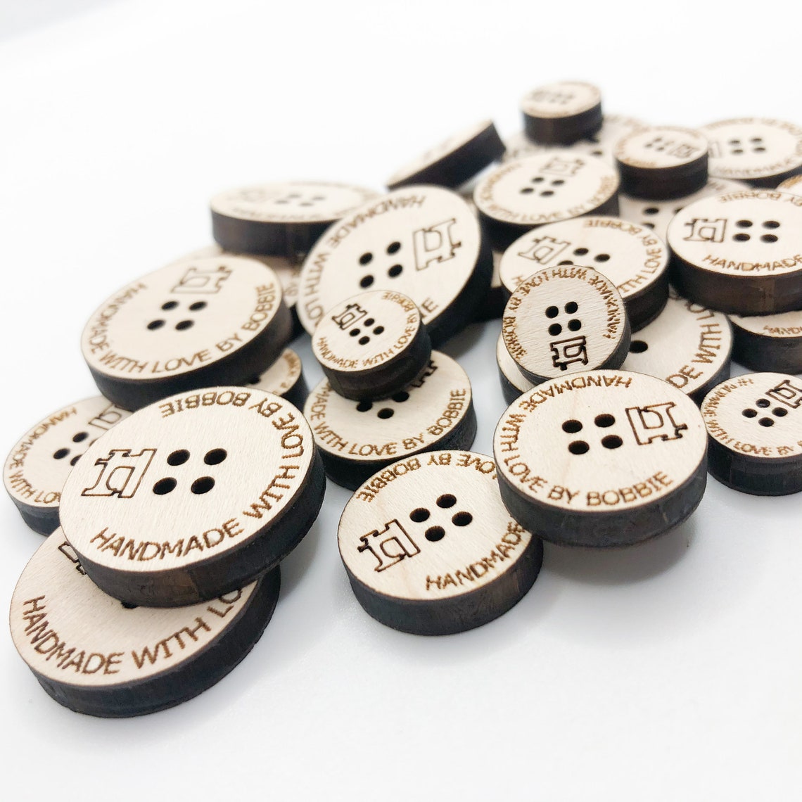 Wooden Buttons SVG Handmade With Love Laser Cut Files - Etsy