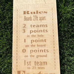 Personalized Cornhole Score Board and Rules SVG, Laser Cut Game Board ...
