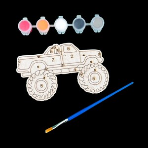 Monster Truck SVG Paint by Number Kit, Kids Paint Kit Laser Cut Files ...