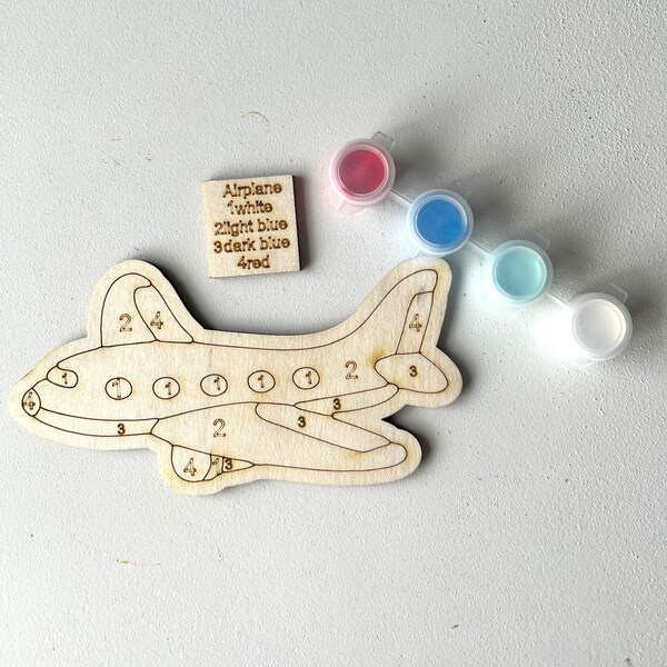 Airplane Paint by Number - Etsy